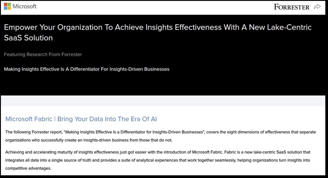 BoomData | Forrester: Microsoft Fabric & Making Insights Effective
